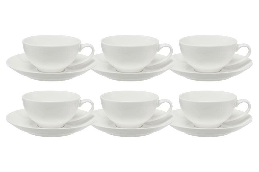 Набор пар чайных, 6 перс, 12 пр, 200 мл, фарфор P, белая, White Basics (Maxwell&Williams)