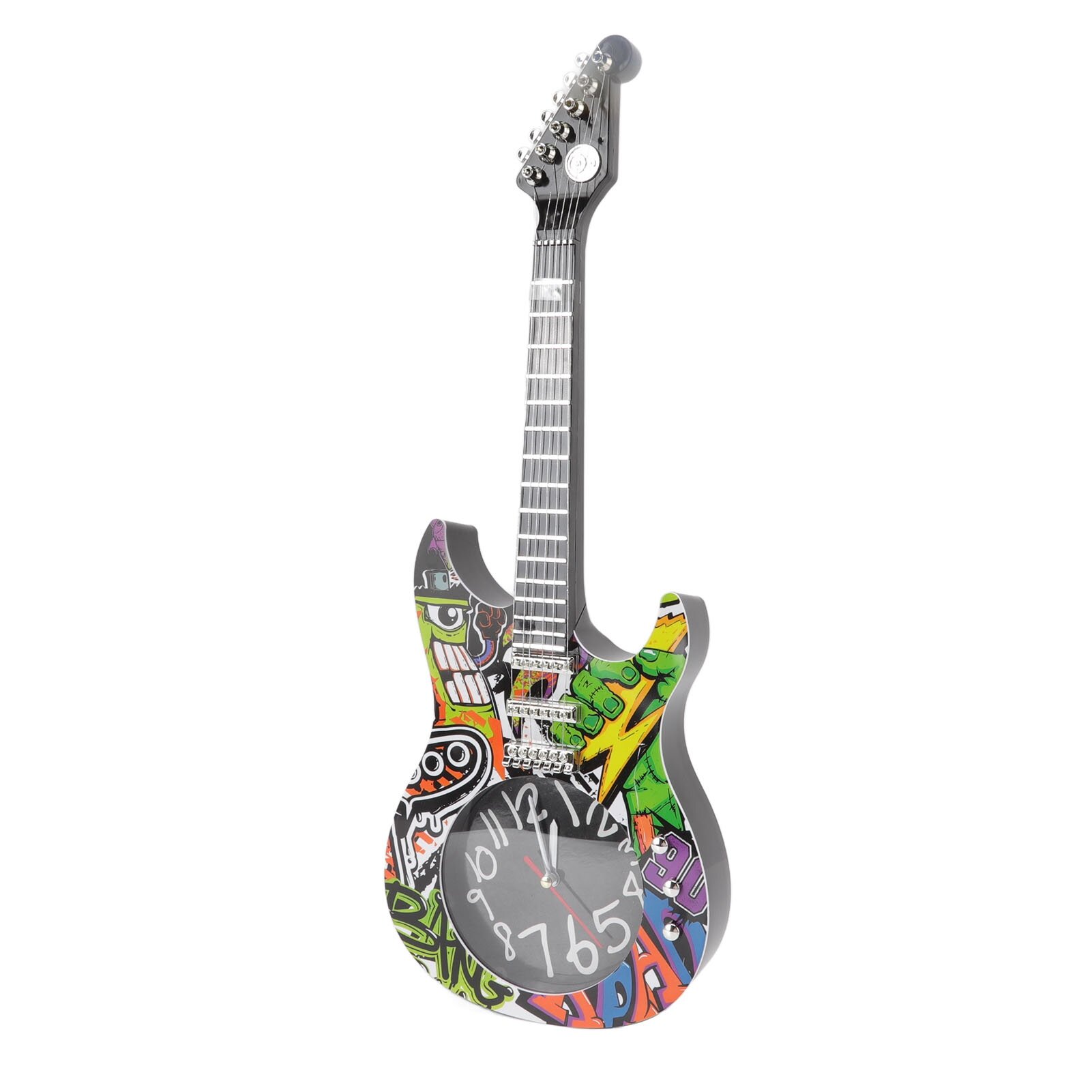 Настенные часы с гитарой, имитация времени, точные гитарные часы, настенный декор для дома, общежития, спальни, 5680CC, гитара с подставкой