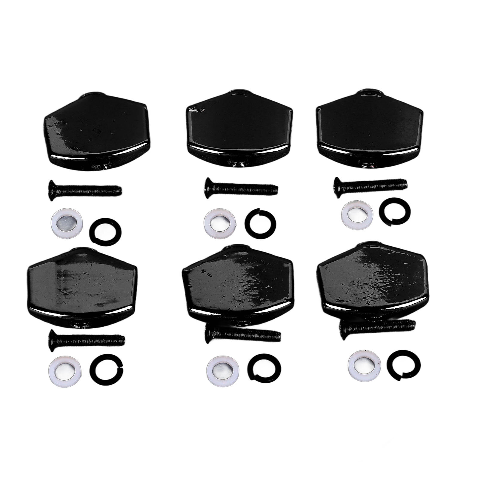 6Pcs Guitar Tuning Peg Buttons Metal Stable Universal Tuner Replacement for Acoustic Electric Black