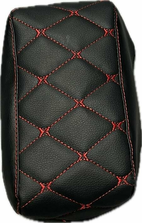 Чехол на штатный подлокотник Лада Приора (красная нить Бабочка)