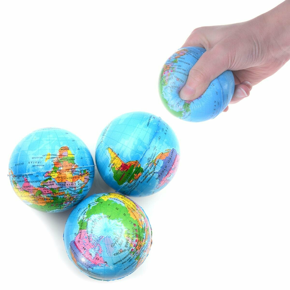 7.6 см Снятие стресса Карта мира Пенопластовый Мяч Игрушка Ладонь Мяч Планета Земля Мяч Игрушка Podazz