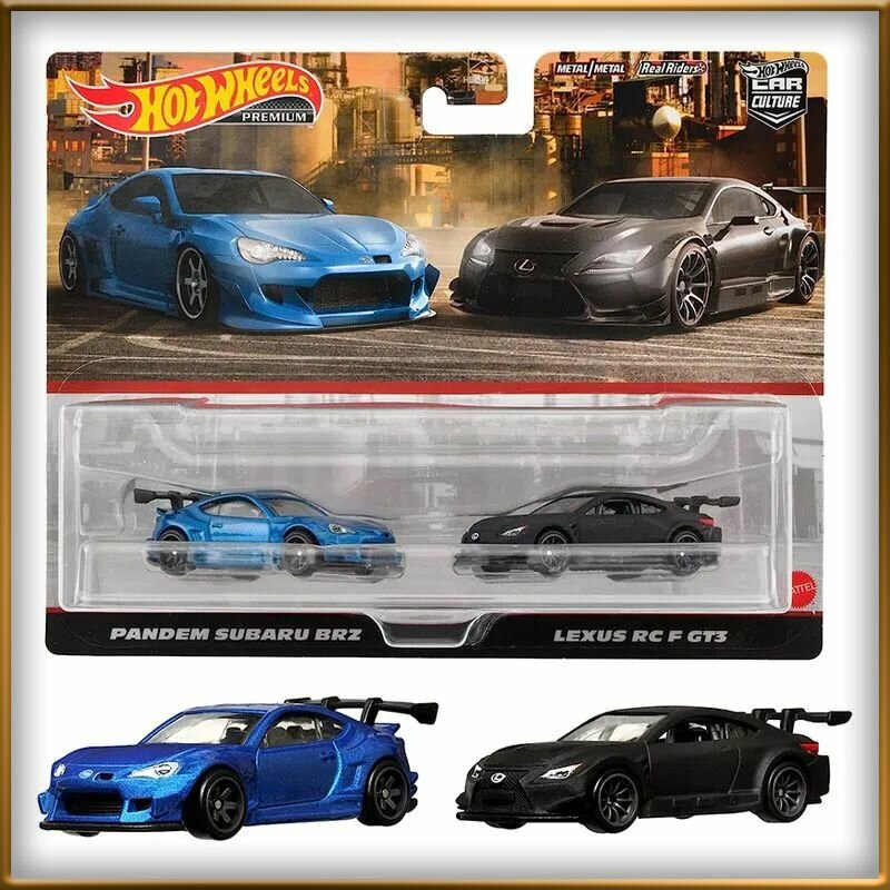 Машинка Hot Wheels коллекционная HBL96 PANDEM SUBARU BRZ & LEXUS RC F GT3