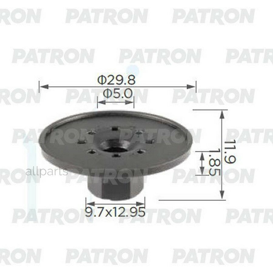 PATRON P37-2358 Клипса пластмассовая MERCEDES применяемость: Гайка пластиковая крепления зашиты днища кузова, М4,8