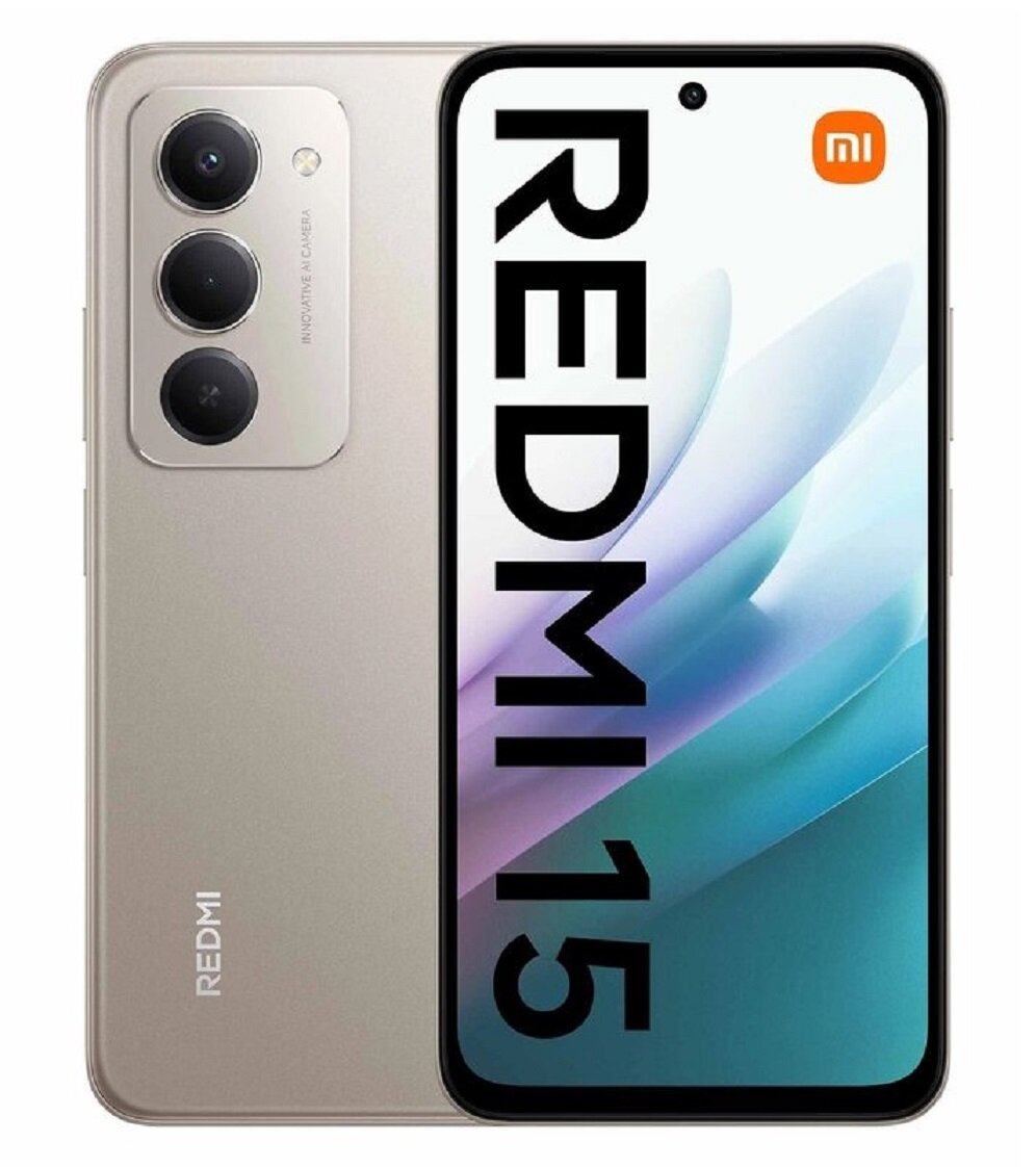 Смартфон Xiaomi Redmi 15 4G 6/128 ГБ Ростест/ЕАС, NFC, Dual nano SIM, cерый
