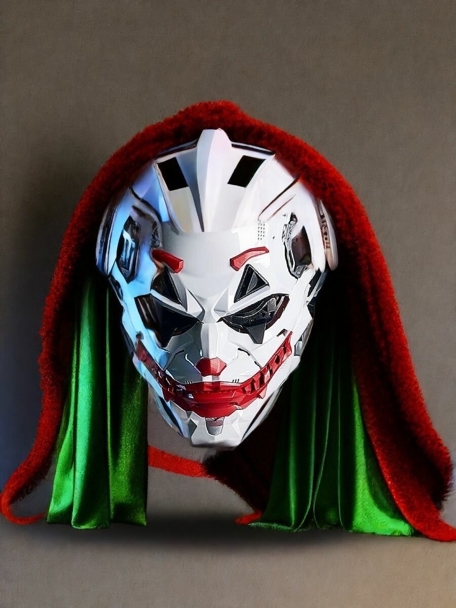 Маска Джокера - Киберпанк с Дредлоками для Косплея и Аниме Съемок