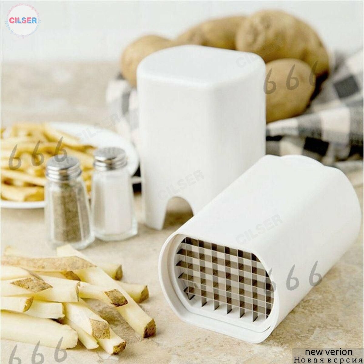 (Ручная) Картофелерезка / Машинка для резки картофеля фри из нержавеющей стали / Овощерезка