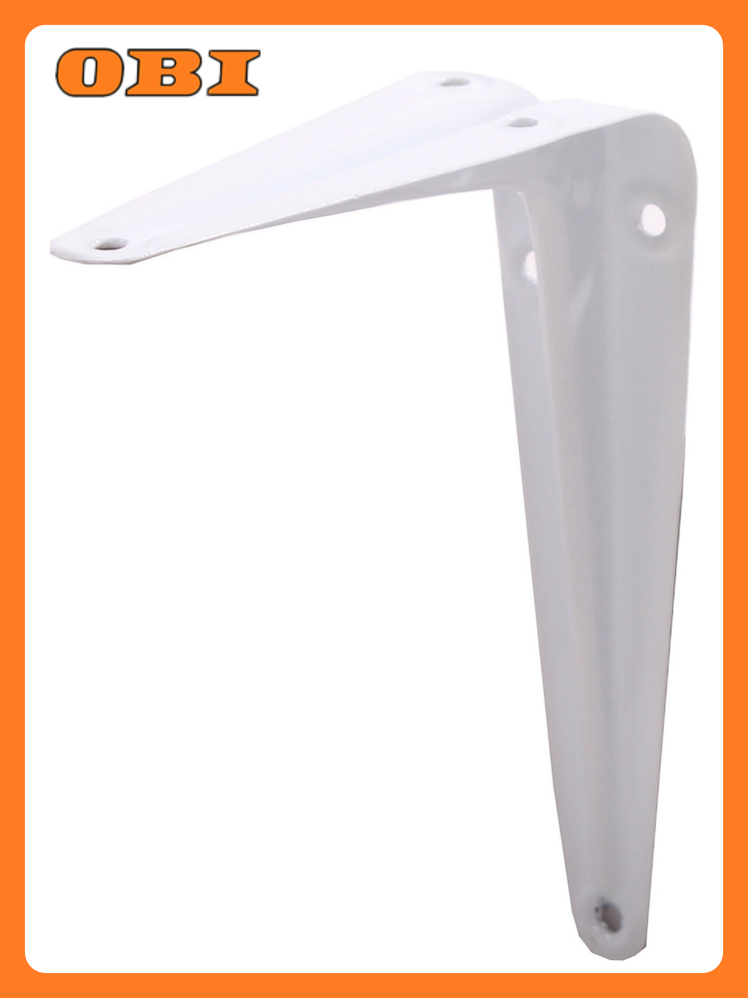 Кронштейн для полки Larvij "Ютилити", металл, белый, 200x150x40 мм