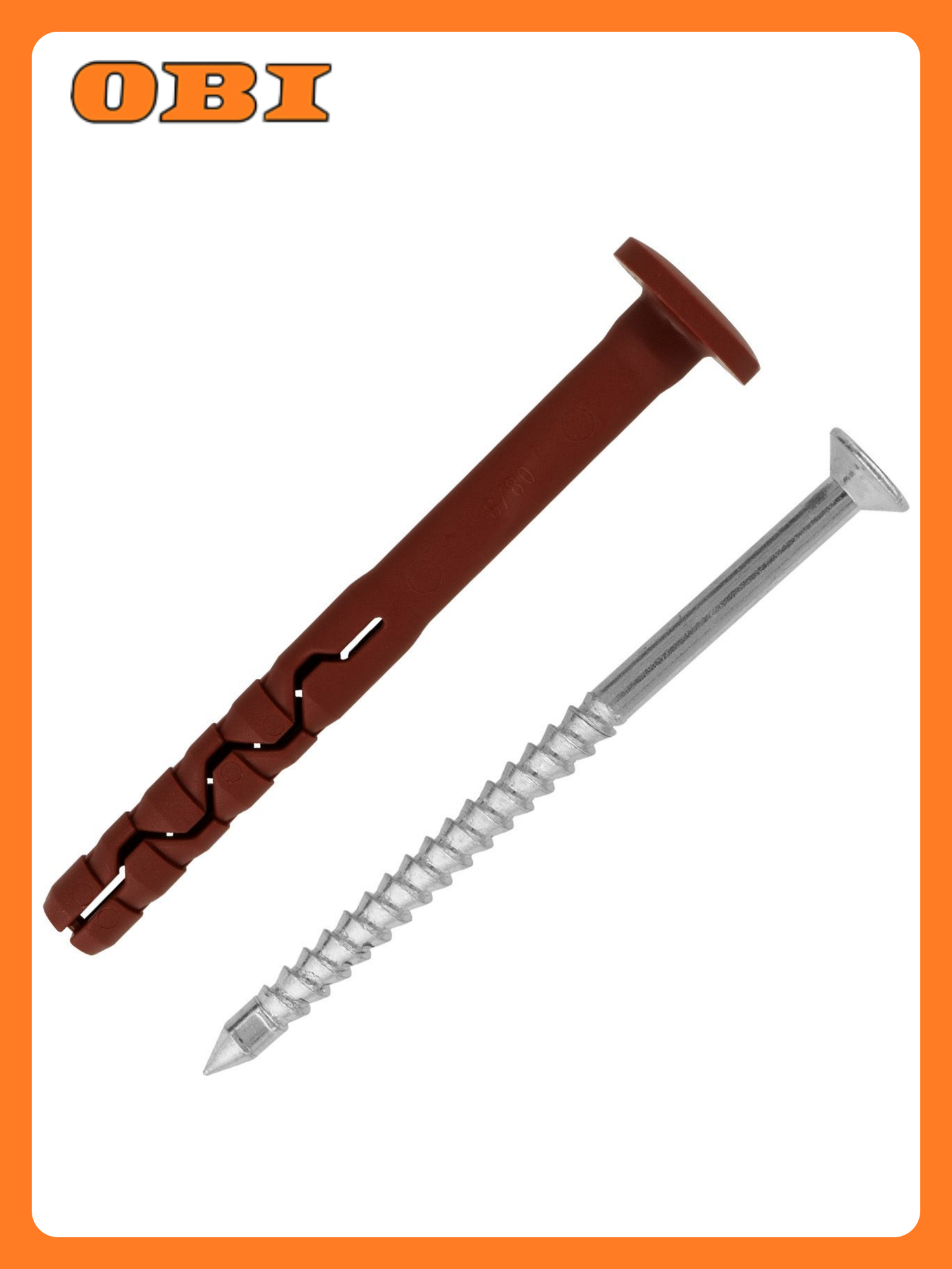 Дюбель-гвоздь усиленный нейлоновый MULTI Pro F грибовидный бортик 8x80 мм 10 шт