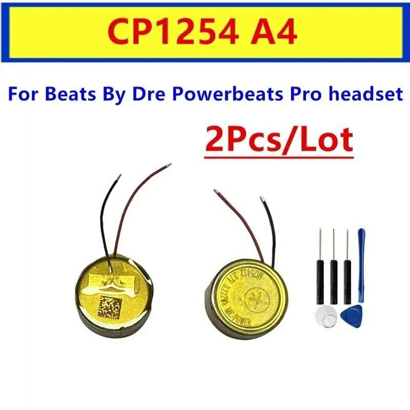 2 шт./лот CP1254 A4 перезаряжаемая батарея Li-Ion LIR1254 для наушников Beats By Dre Powerbeats Pro + бесплатные инструменты