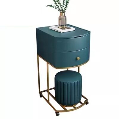 Туалетный столик-трансформер на колесиках Elisa (Столик + пуф / зеленый)