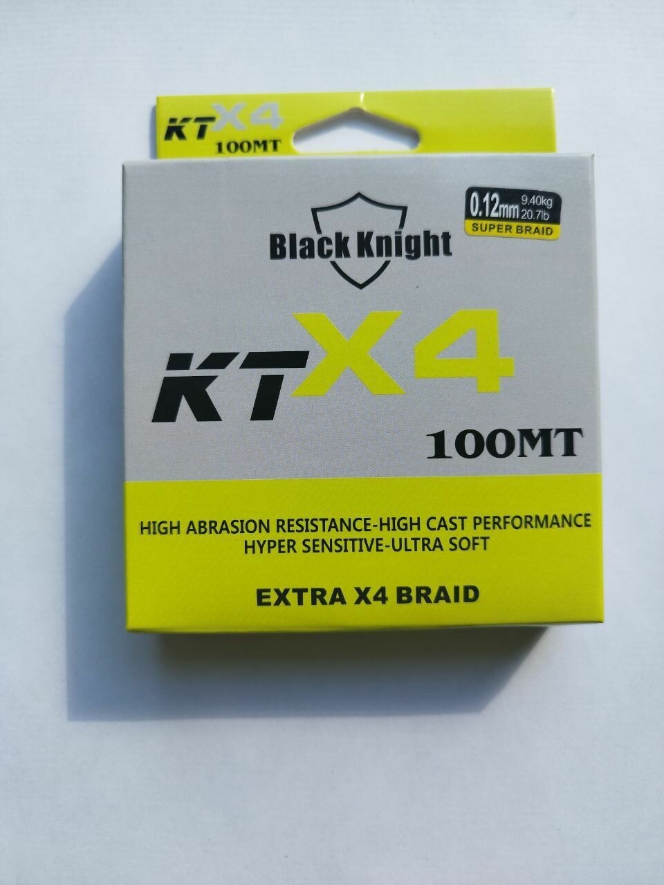 Плетеный шнур "KT X4", для спиннинга и мормышинга, разрывная нагрузка 9.4 кг, длина 100м