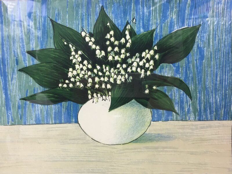 ART-Salon at Oktyabrskaya авторская картина "Ландыши" 26х34 см, бумага/литография
