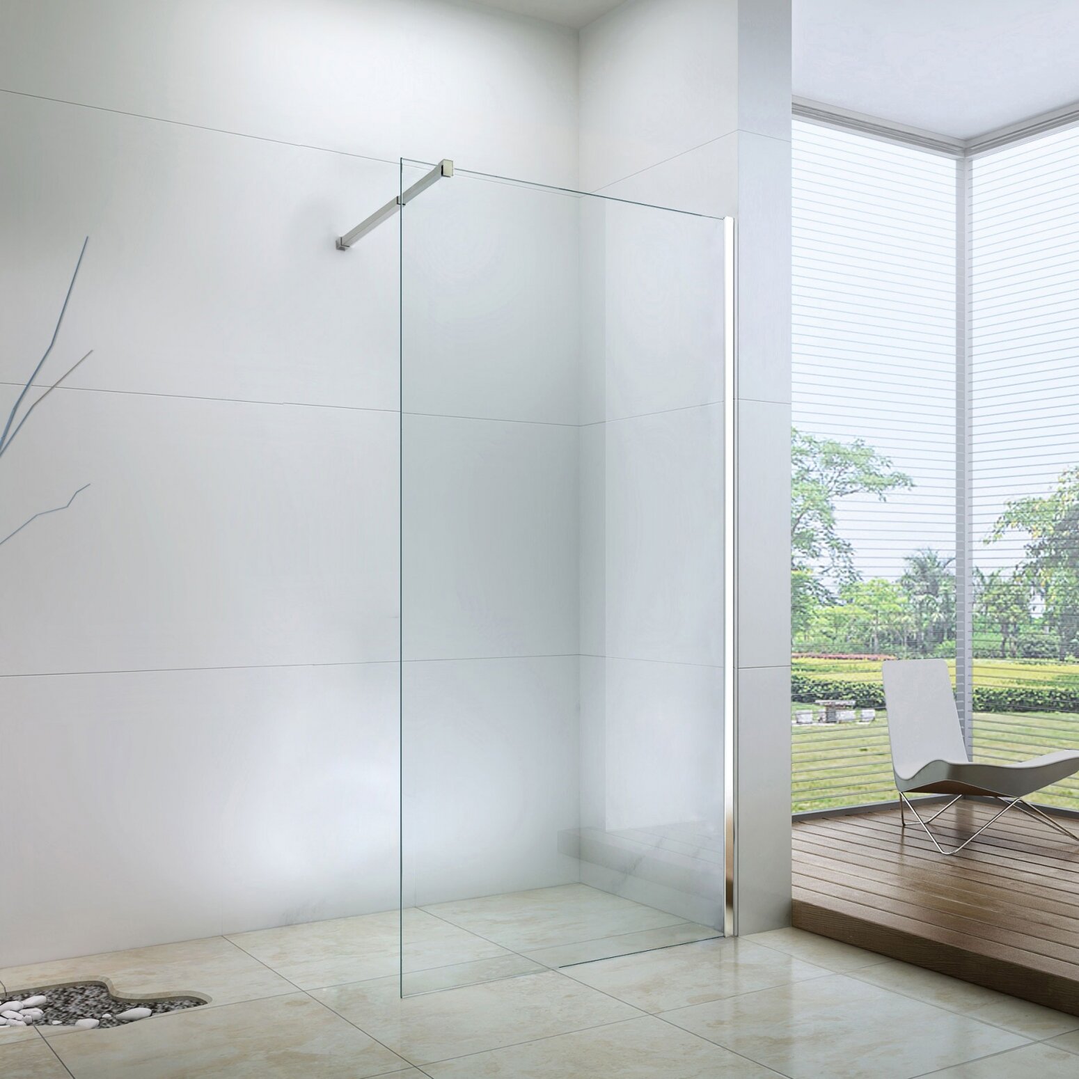 Душевая перегородка Berges Wasserhaus Sky 064001 80x200, профиль хром сильвер /064001