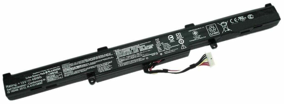 Аккумулятор для ноутбука Asus N552VX, ROG GL752VW, A41N1501, 15V, 48Wh, код mb021468