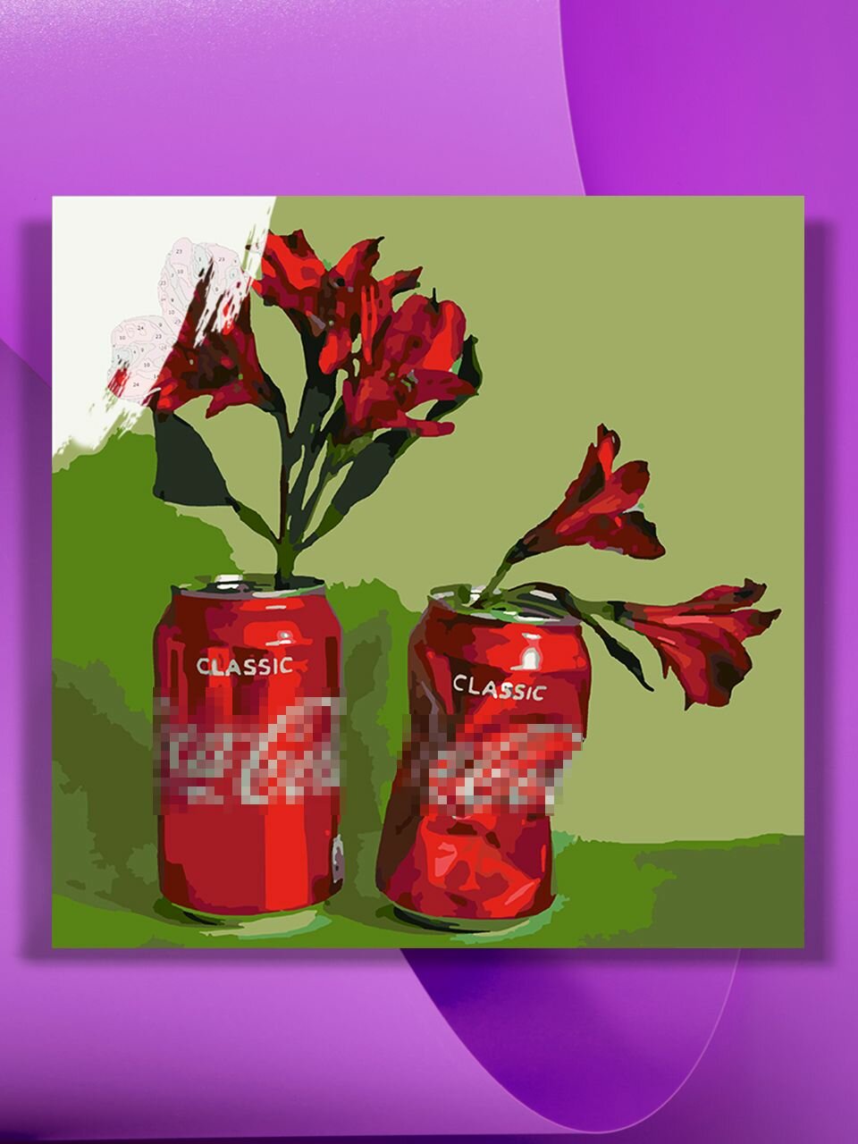 Картина по номерам на холсте Цветочки в коле, 40 х 40 см