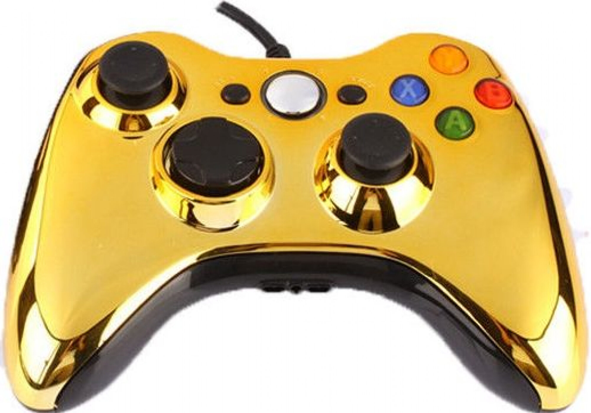 Геймпад проводной Xbox 360 Wired Controller (Chrome Gold) Хромированный золотой (Xbox 360/PC)