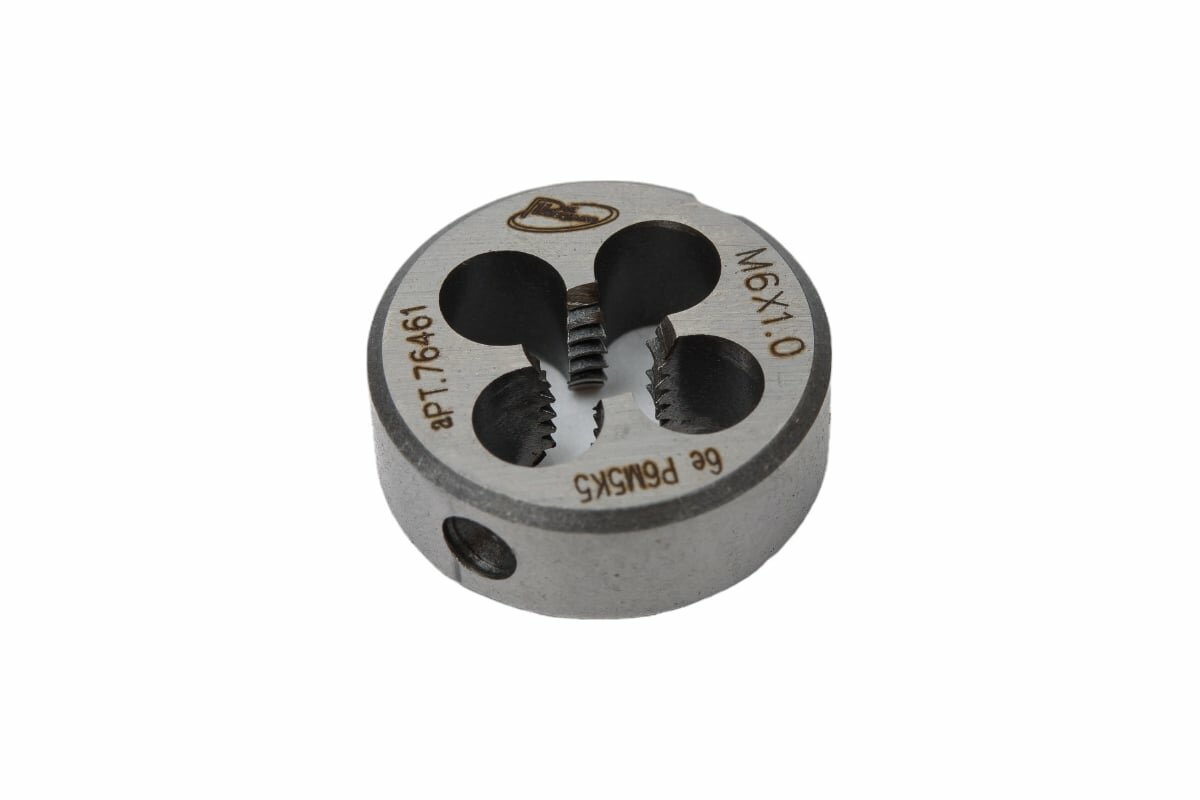 Росинструмент плашка с кобальтом М6.0x1.0 ГОСТ 9740-71 P6M5K5 6е 76461 для резьбы в металле