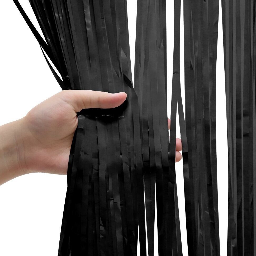 Занавес Дождик Черный, Макарунс, 100*200 см, 1 шт.