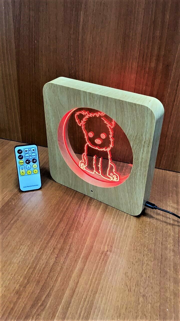 Светодиодный 3D светильник "Собачка" тип 55