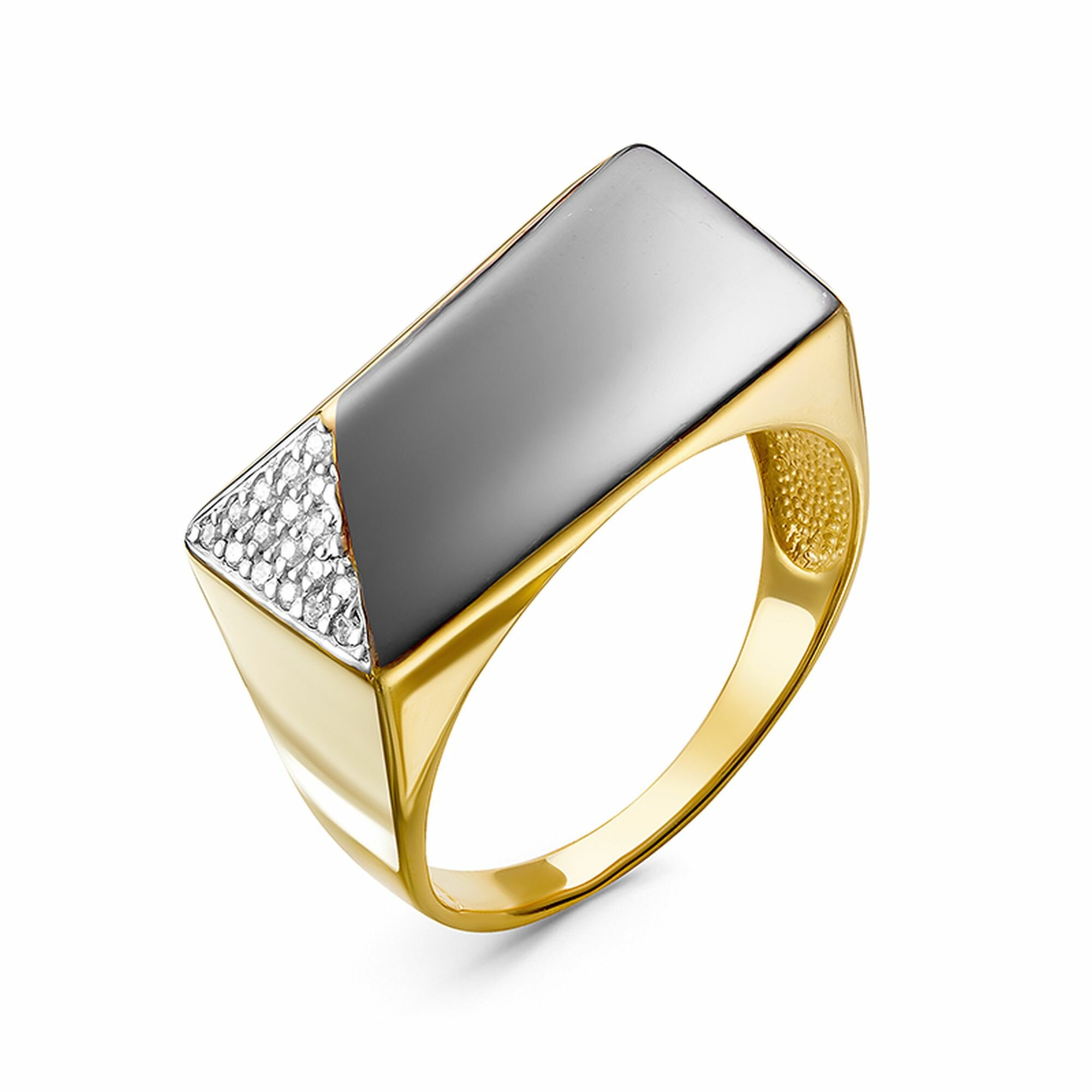 Кольцо широкое, серебро, 925 проба, фианит