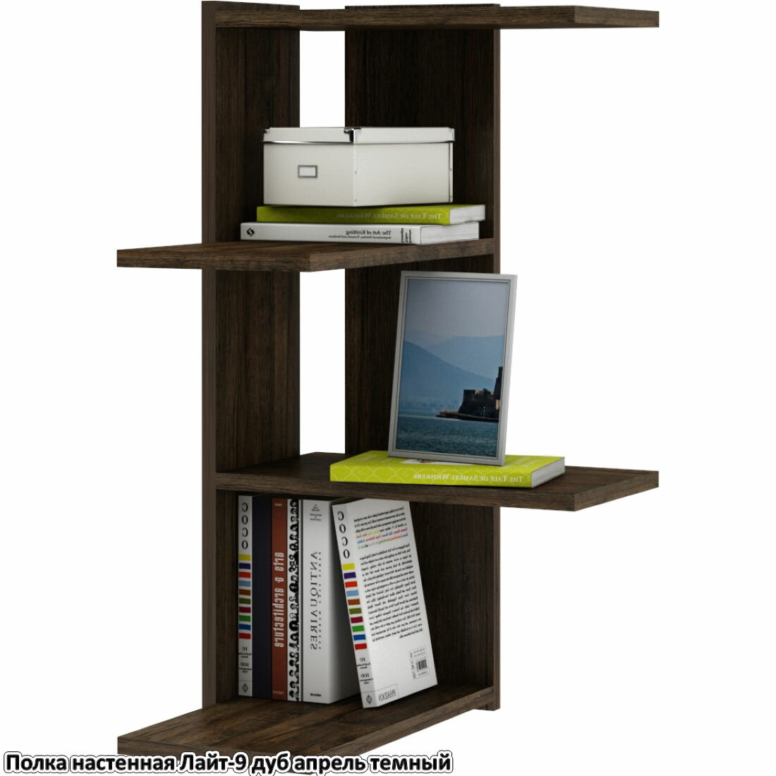 Полка Лайт-9 Дуб-апрель-темный, ЛДСП, МФ Владимир VMF, 40х71,4х40 см.