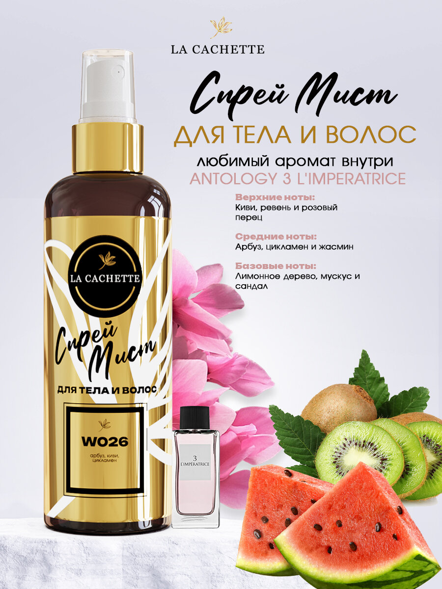 Мист для тела парфюмированный Antology 3 L'Imperatrice La Cachette W026, 200 мл
