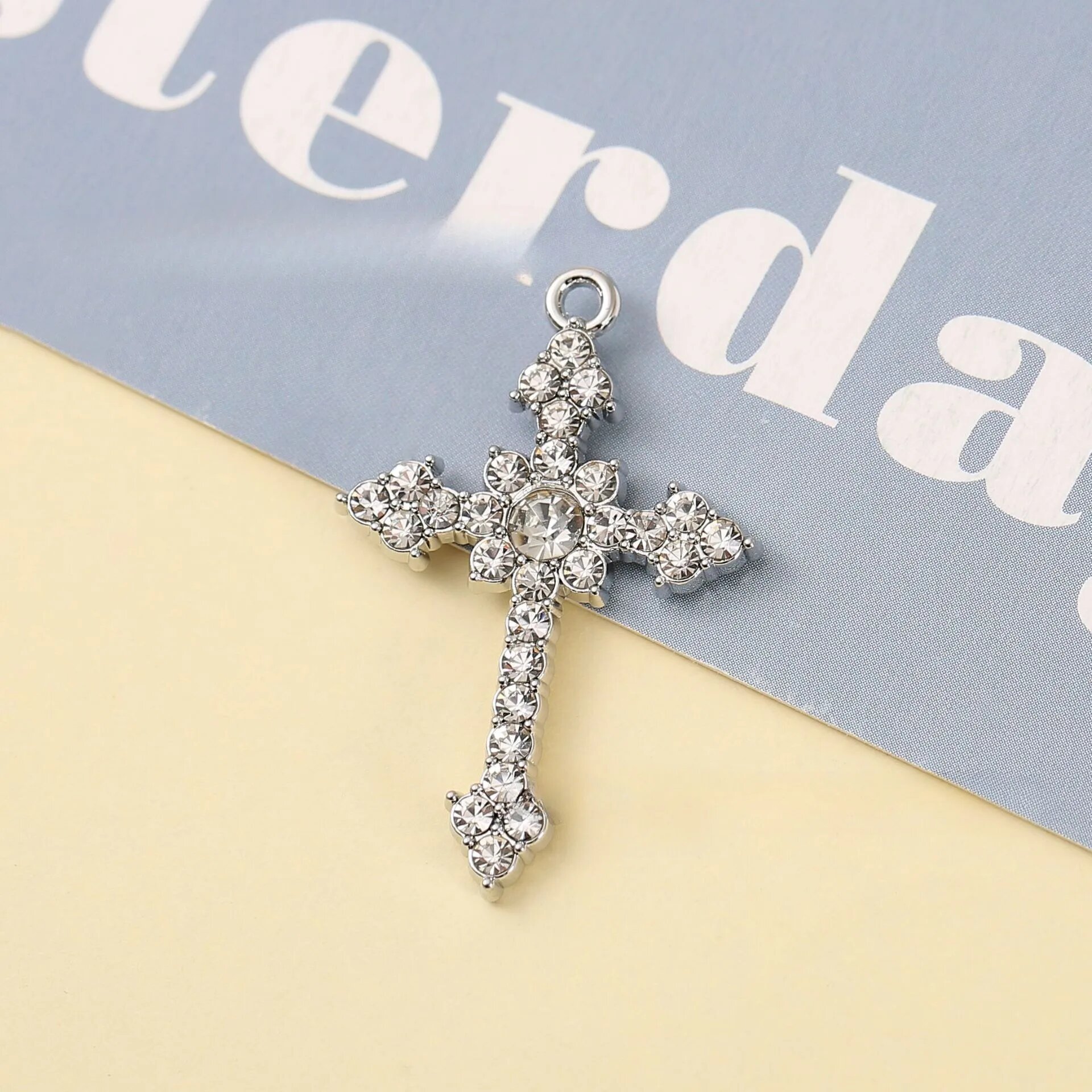 Подвеска-крест из сплава с бриллиантами, сделай сам, ингредиенты ручной работы, серьги, ожерелье, материал, ювелирные аксессуары