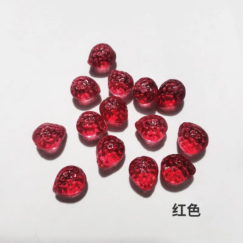 Стеклянные бусины клубника 10x13 мм Бордовый, 20PCS, 4