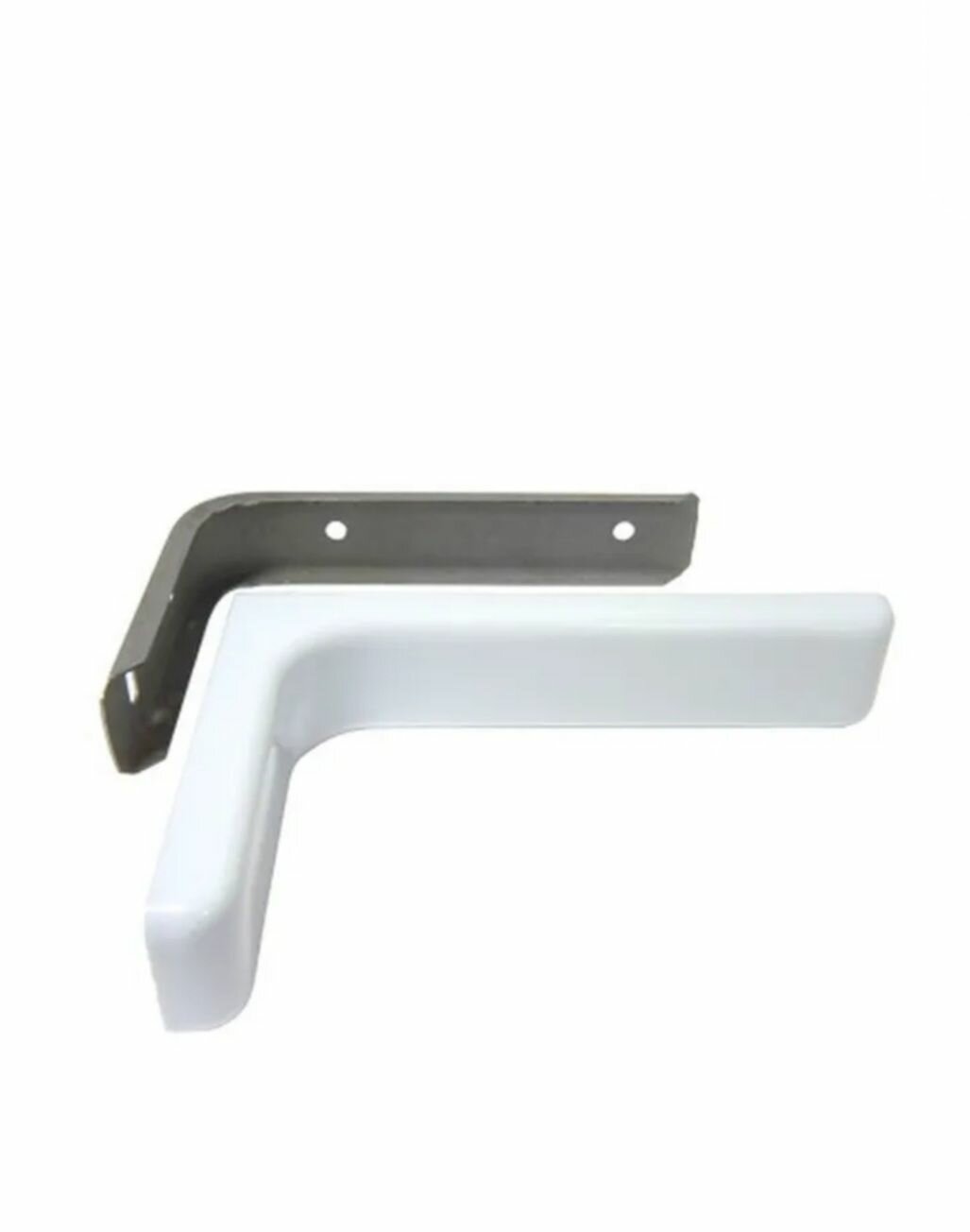 Кронштейн мебельный для деревянной полки, накладка белая, 2 штуки