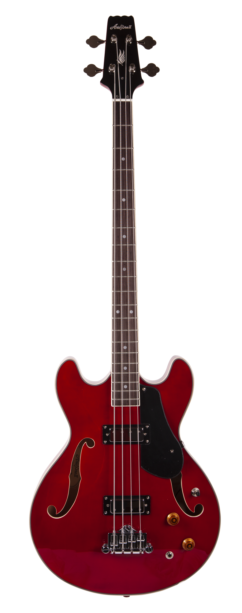 ARIA TAB-CLASSIC WR - 4-х струнная бас-гитара, 20 ладов, полый корпус арчтоп, верхняя, нижняя дека, обечайка: клён, гриф: клён, вклееный, накладка: техвуд, звукосниматели: HH AMH-4, регулировки: громкость, тон, переключатель звукоснимателей, цвет: WR (Win
