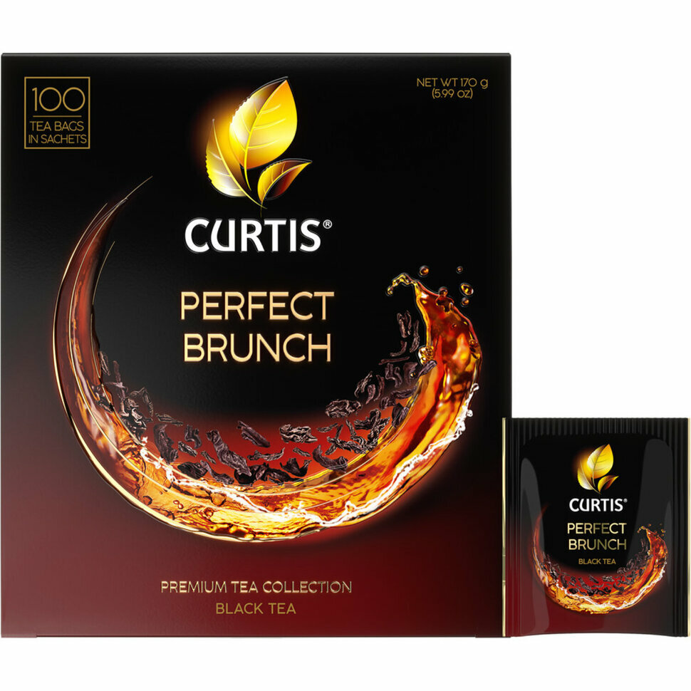 Чай CURTIS "Perfect Brunch" черный, 100 пакетиков в конвертах по 1,7 г, 102119, 622789