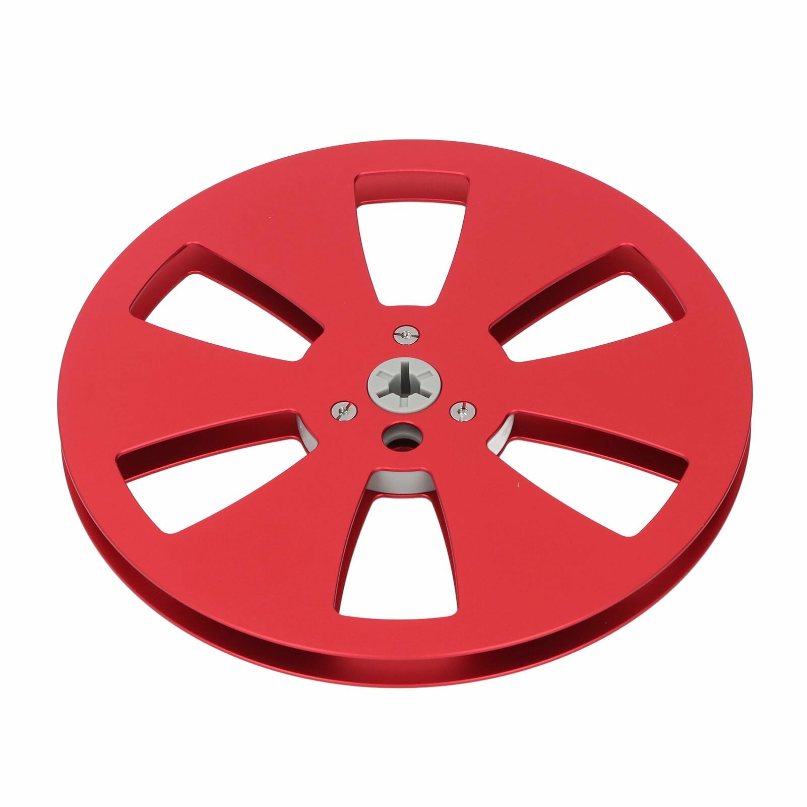 Пустая катушка для ленты 1/4", 7", алюминий, для магнитофонов ReVox/Studer, красная