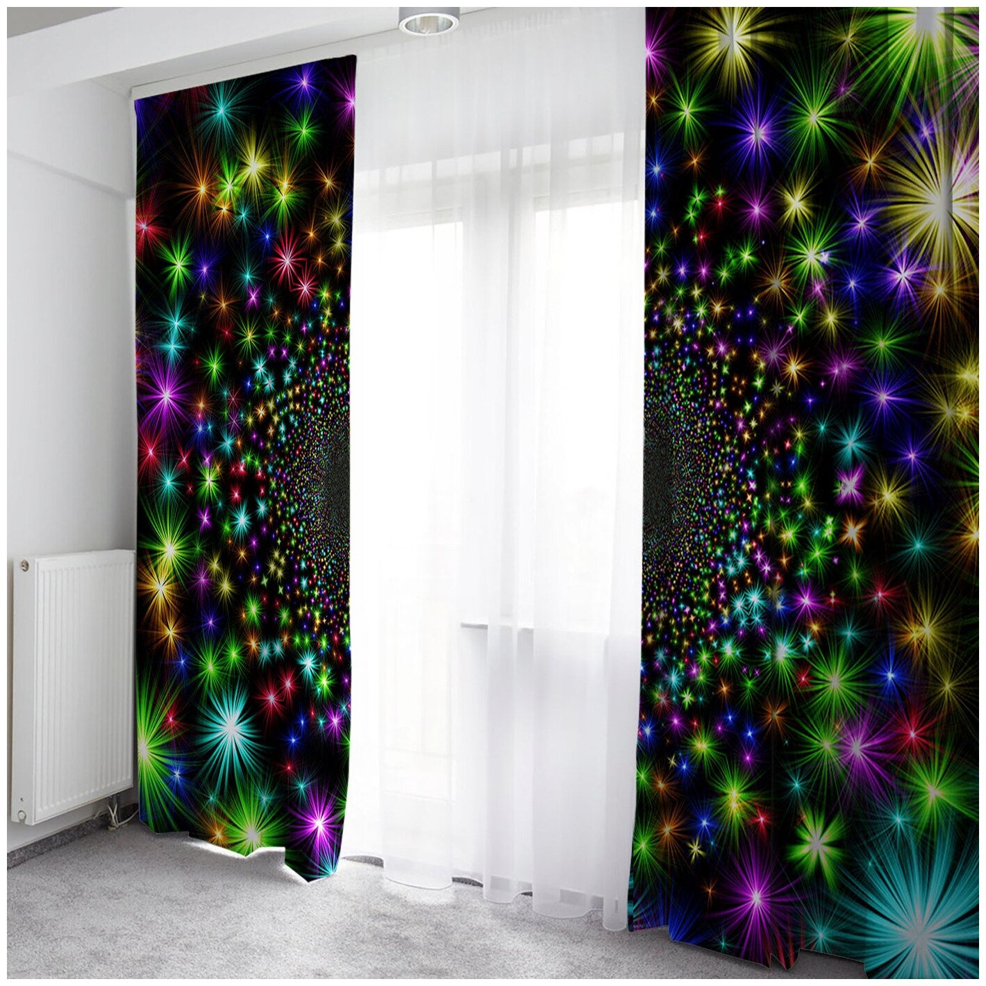 Фотошторы из габардина новогодние Good Room, 290x250 см.