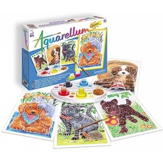 Набор для творчества Sentosphere 698 Акварельная раскраска. Щенки