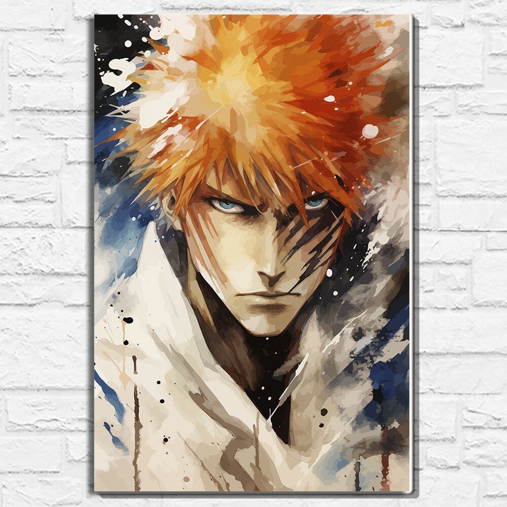 Картина по номерам на холсте аниме Блич (манга, Bleach, Ичиго Куросаки) - 14975 В 60x40