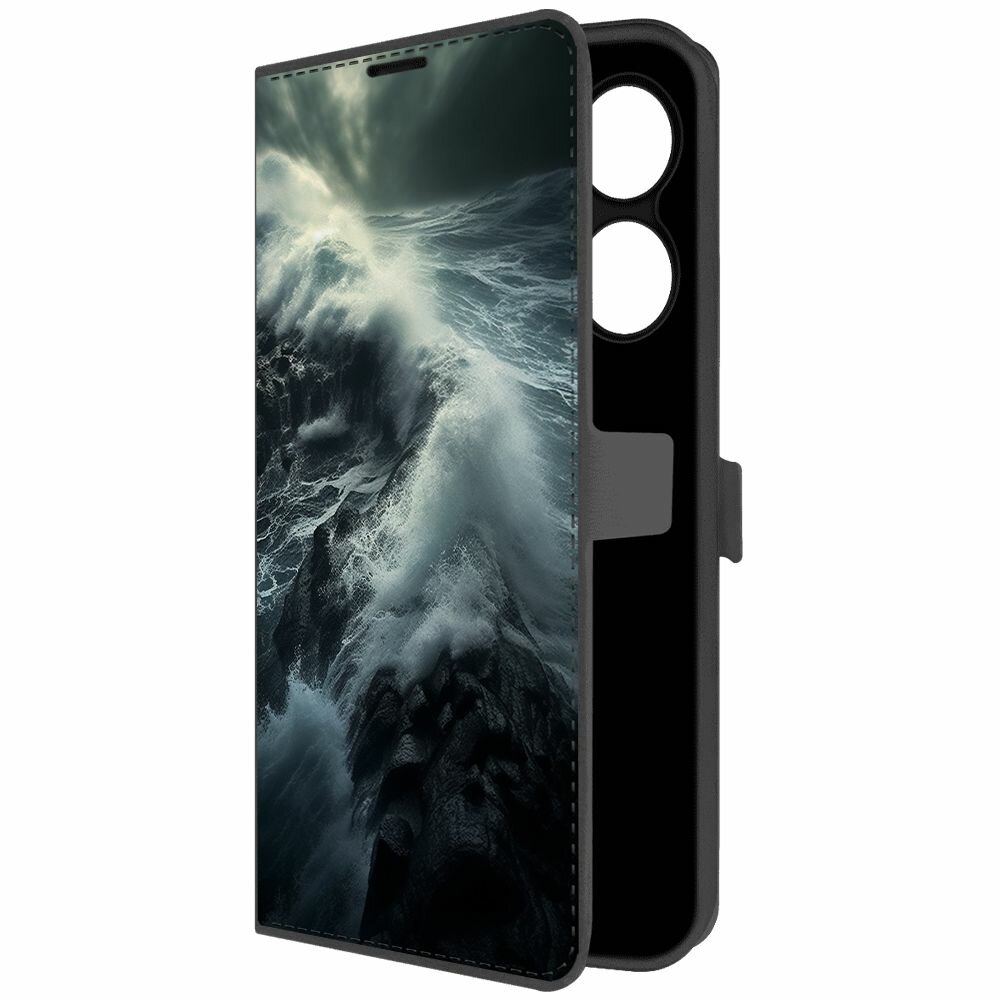 Чехол-книжка Krutoff Eco Book для TECNO Spark Go 2024 Шторм (черный)