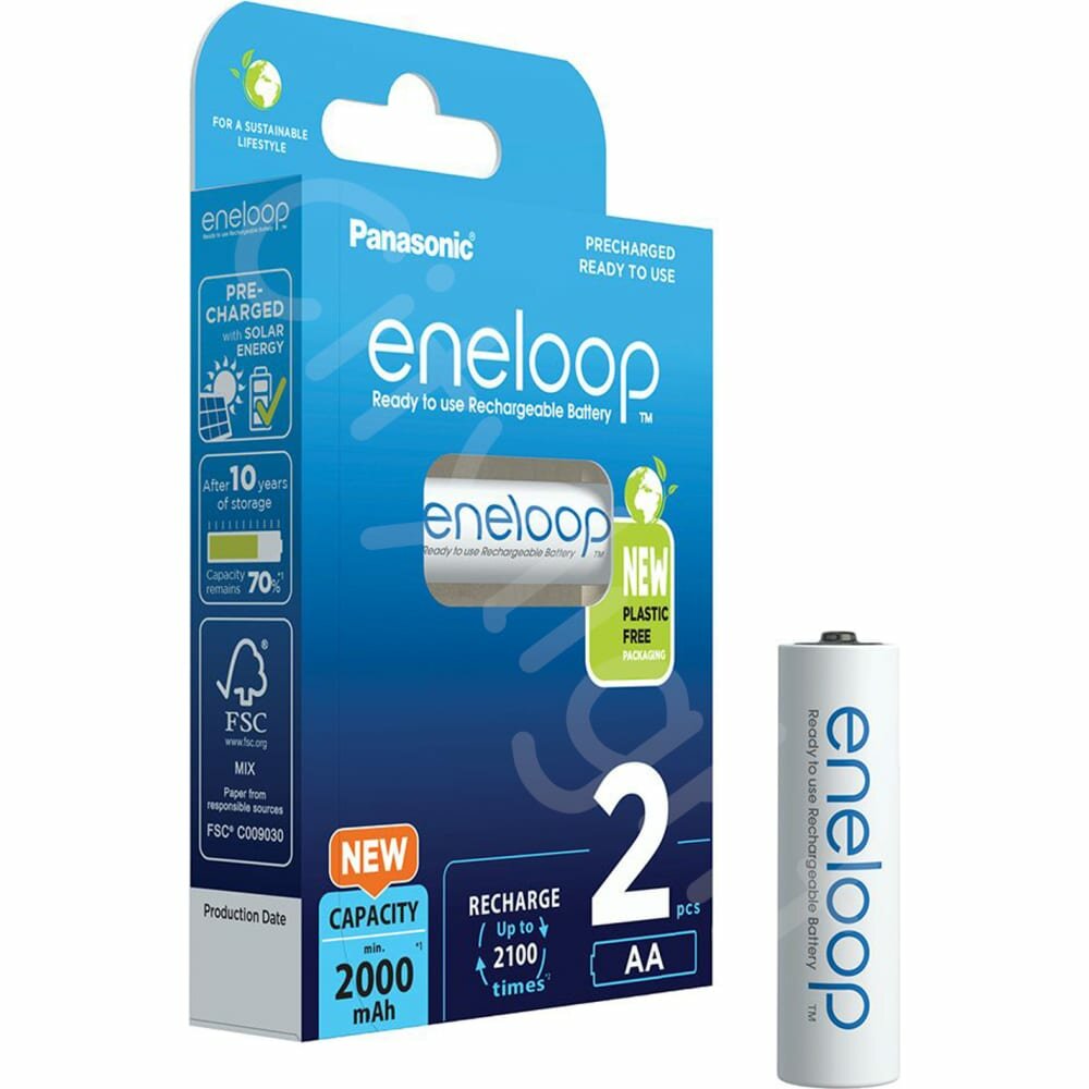 Аккумуляторы Panasonic eneloop BK-3MCDE/2BE 2000mAh AA R6 BL2 УТ-00000796