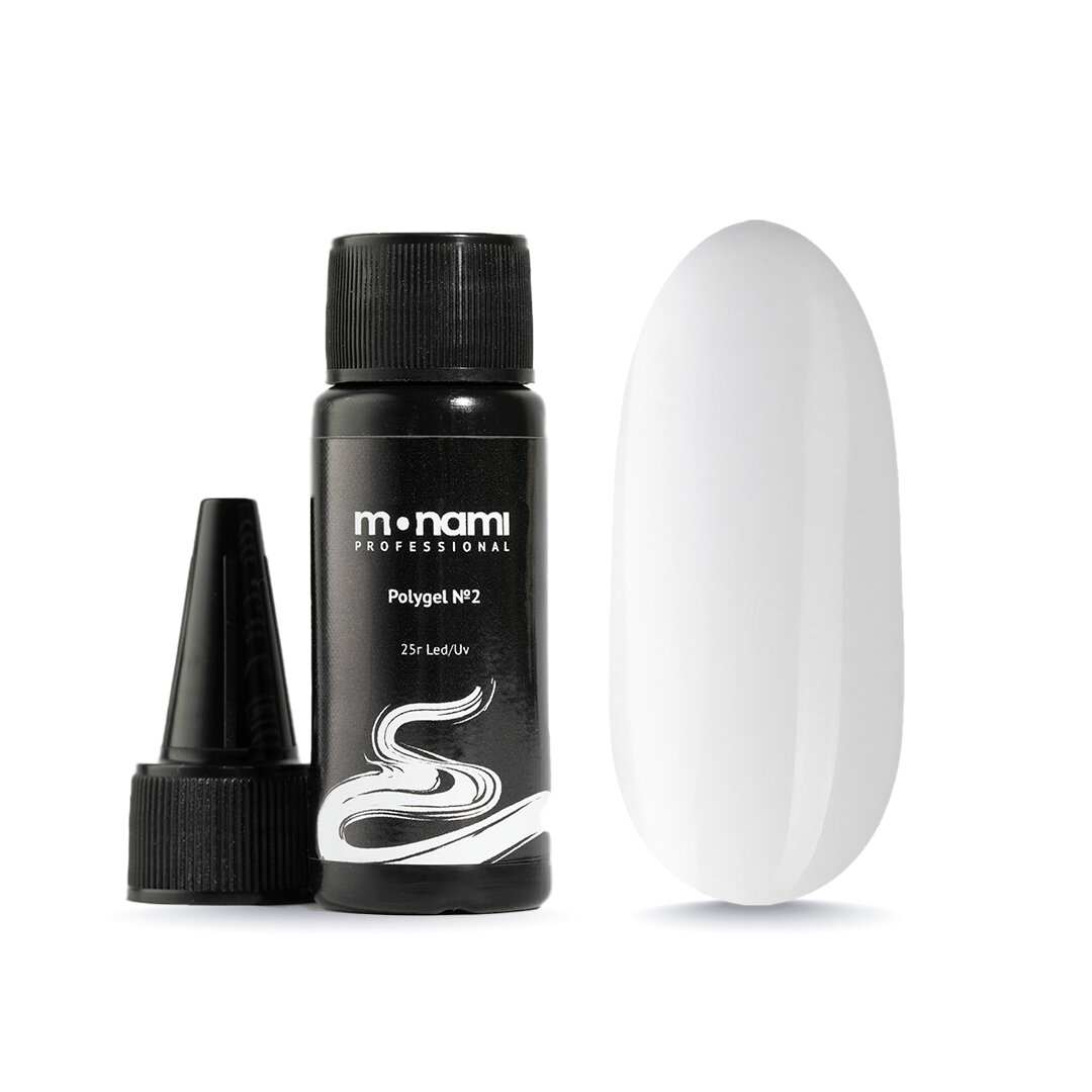Жидкий полигель Monami Professional "№02", для ногтей, укрепляющий, белый, 25г
