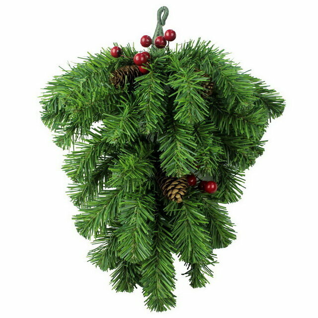 Хвойное украшение Капля Розалинд 40 см, с ягодами и шишками, ПВХ, Beatrees, К1-40