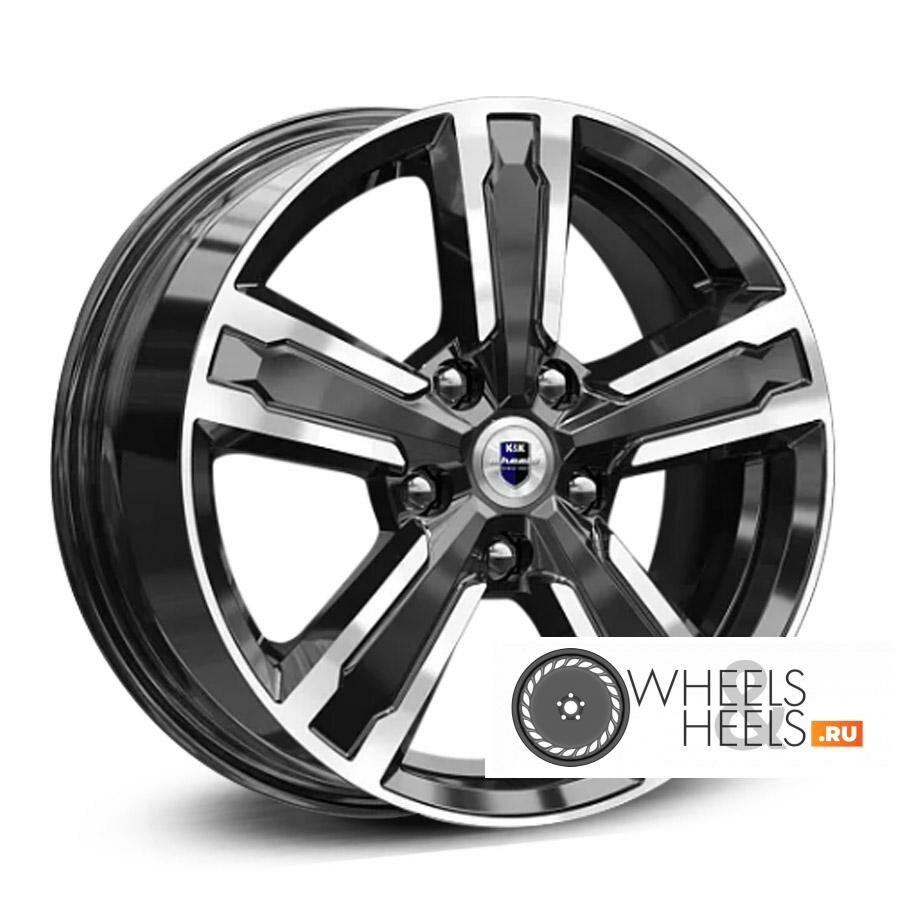 Диск автомобильный литой КиК Оклахома 16x6.5 5x114.3 et50 dia67.1 Черный с полированной лицевой поверхностью