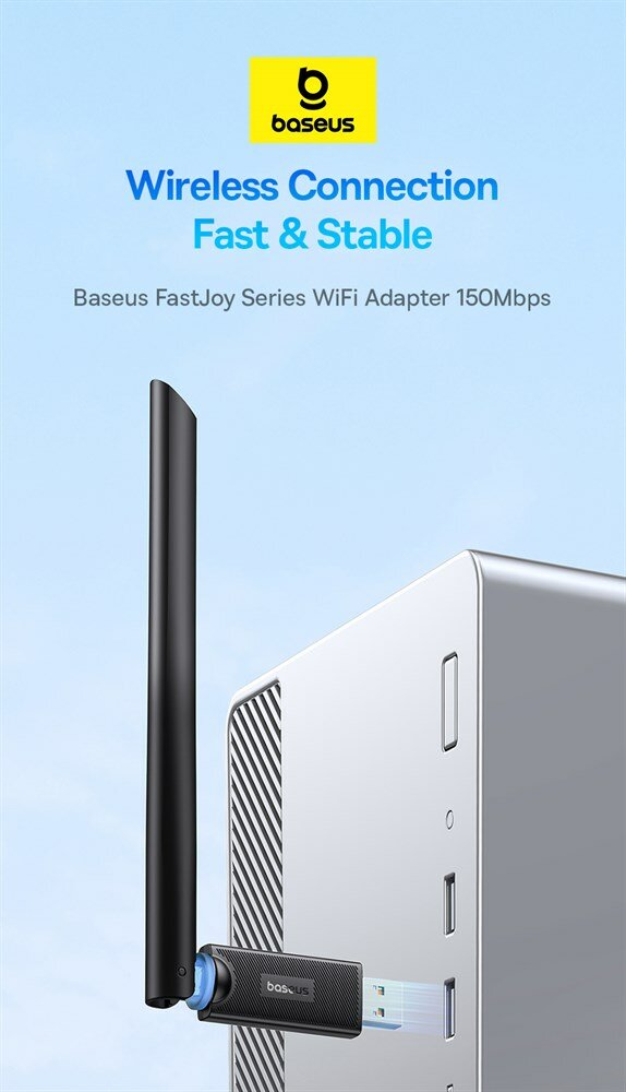 Baseus Wi-Fi адаптер Baseus FastJoy Series 150MBPS HIGH SPEED, BS-OH171 (B01317600111-00) черный