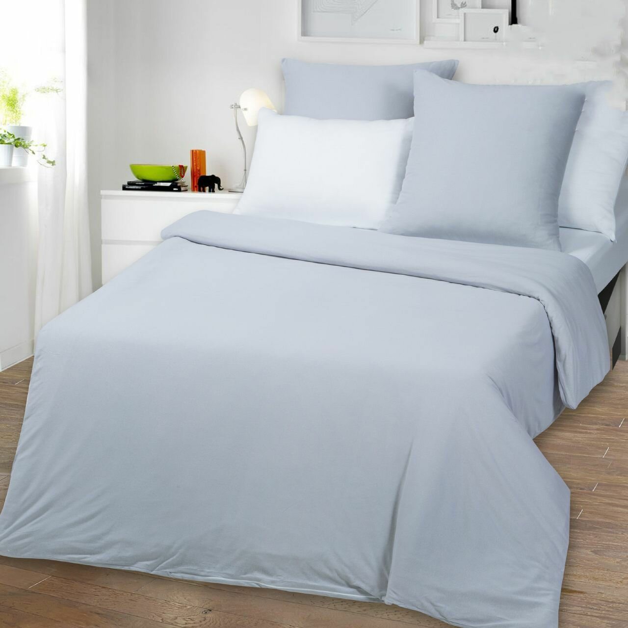 Пододеяльник на молнии трикотажный Серый 175x215 АртПостель, 2 спальный, однотонный, артикул 262