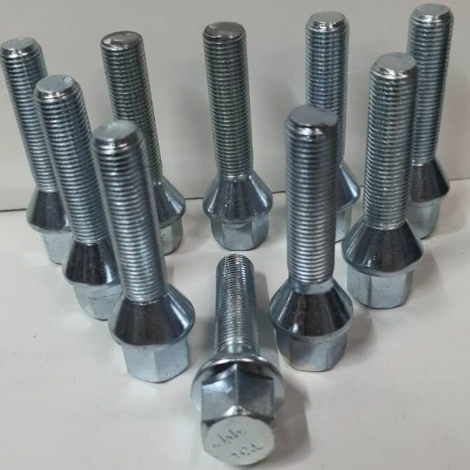 Болт колёсный 12x1,25x45, конус,10 штук