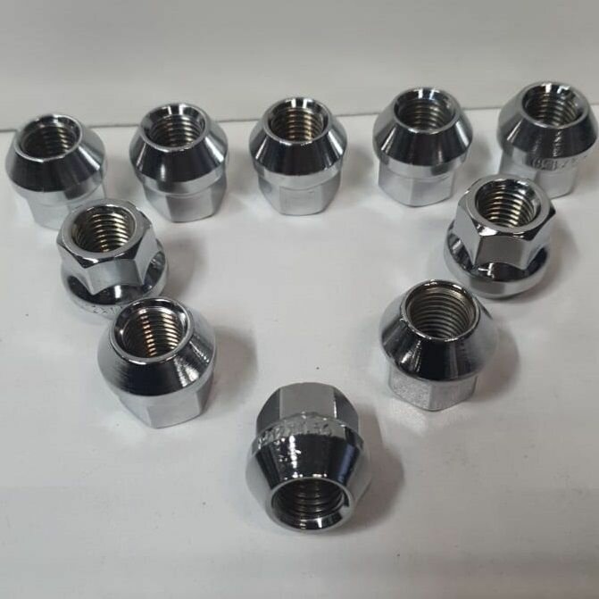 Гайка колёсная М12х1,5х21, конус, под 17 ключ, 10 штук