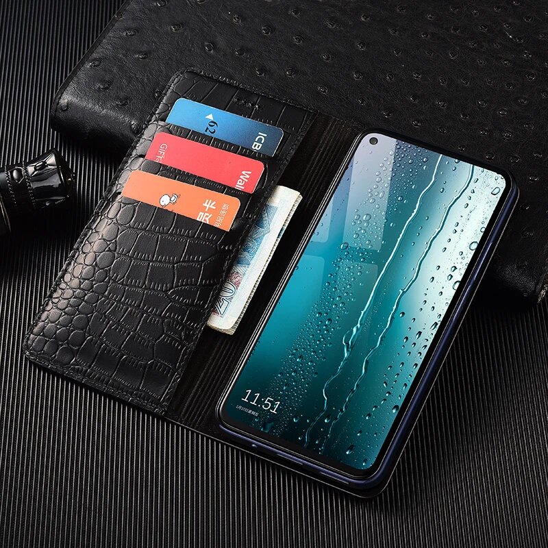 Флип-чехол кожа крокодил Poco M4 Pro 4G, синий/черный