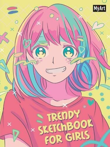 Скетчбук MyArt. Trendy Sketchbook for Girls. Анимэ (А5) 64-7998, (Проф-Пресс, 2021), 7Б, c.128
