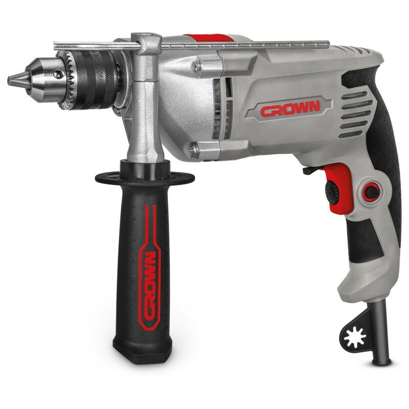 Дрель Crown CT10130 Professional ударная 810Вт, КЗП 1.5-13мм, 0-2800об/мин, 0-44800уд/мин, вес 2.1кг