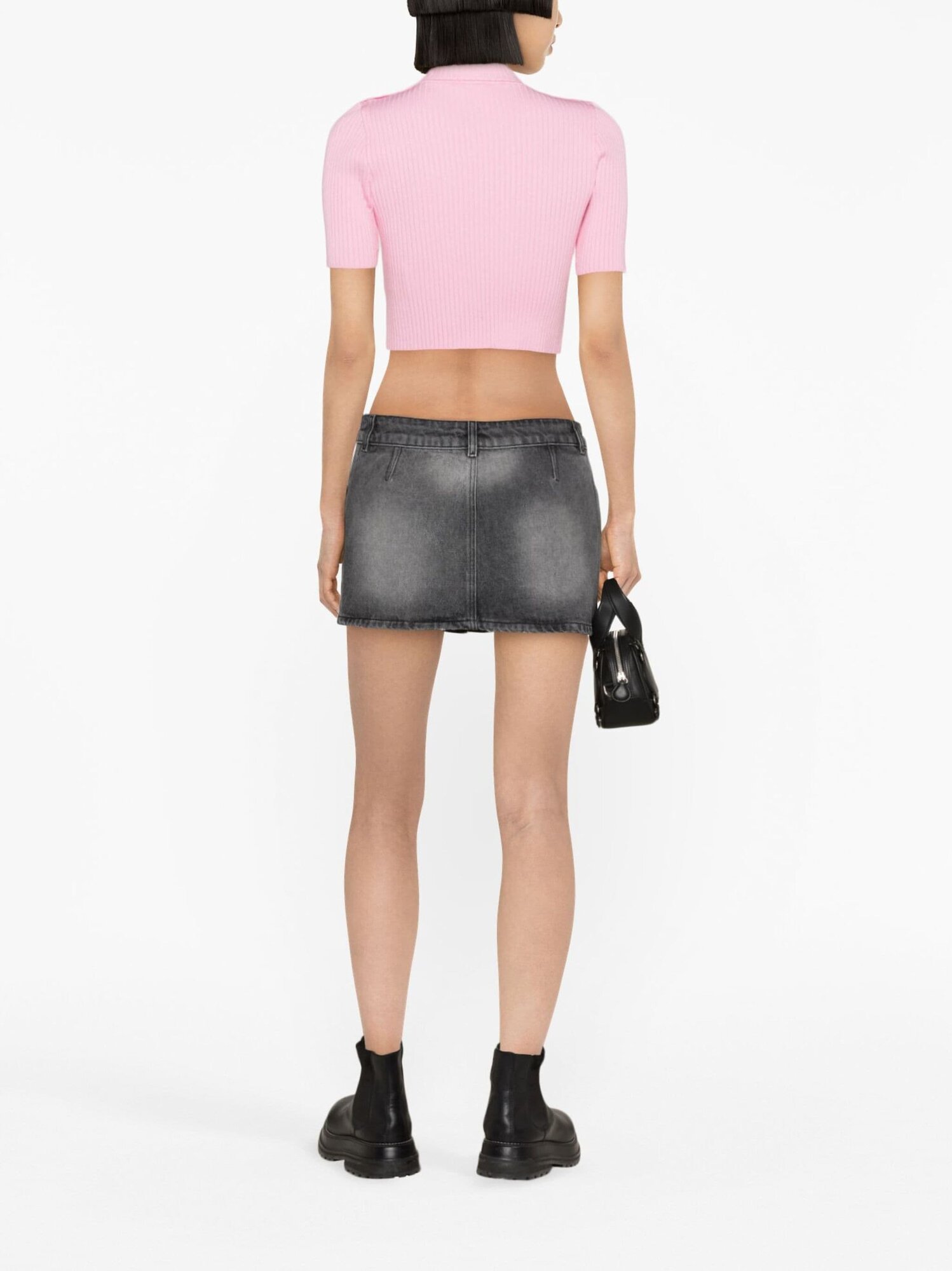 Юбка courreges Trucker denim miniskirt, размер 40, серый — фото 1