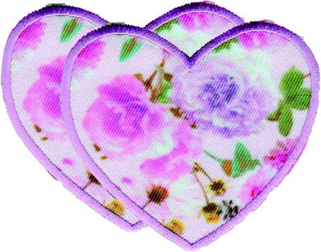 HKM 33322/SET Термоаппликации "Herz Rosenprint", 3.5 х 2.5 см
