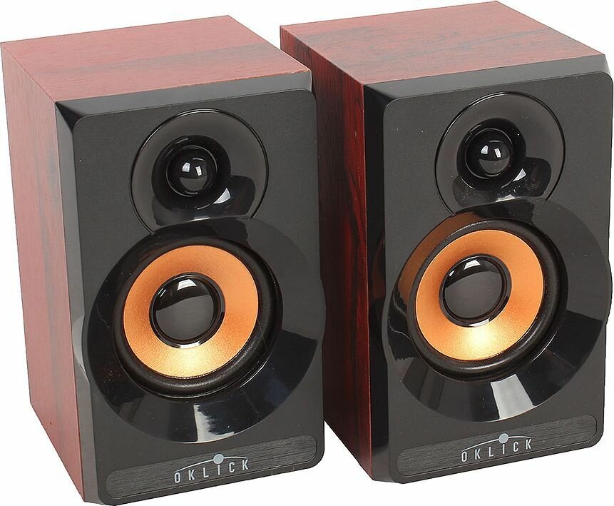 Компьютерная акустическая система Oklick OK-161 2.0 dk.wooden 6W